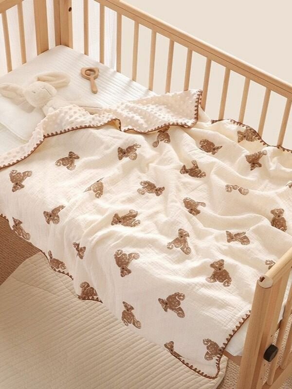 Плед для новорожденного 100 см х 140 см, Муслин, Хлопок