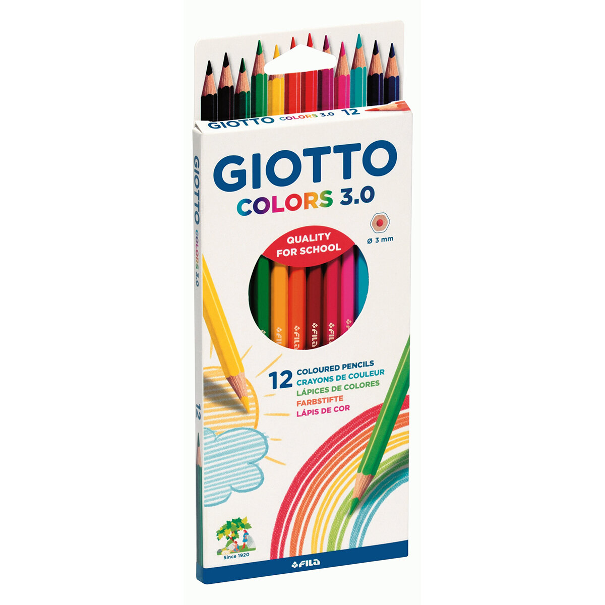 Giotto COLOR 3.0 Карандаши цветные деревянные заточенные 12 цветов F276600-PY62