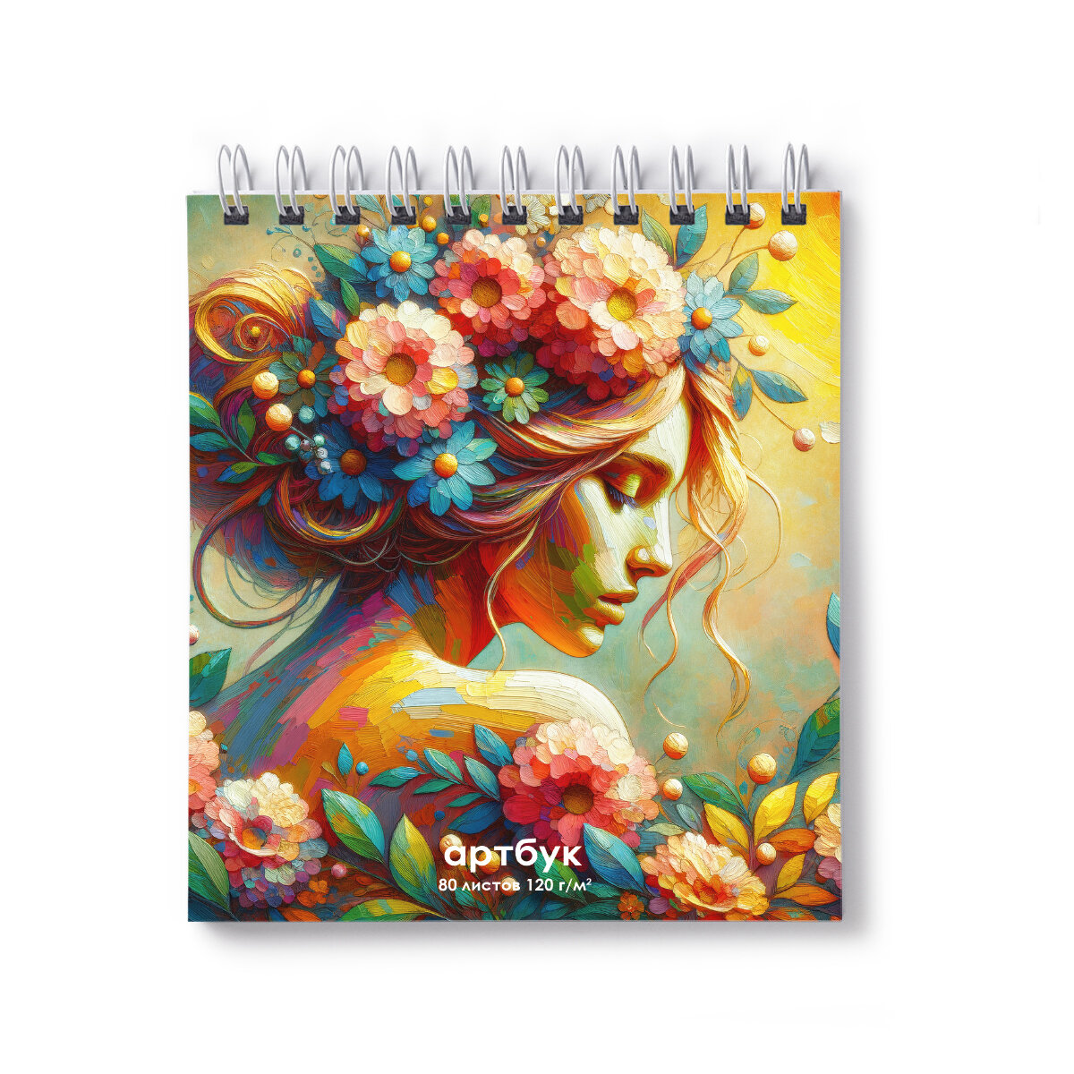 Светоч 80А40-IZ44 Артбук Скетчбук 120 г/м2 166×175 мм на гребне 80 л Цветочная фея 01361