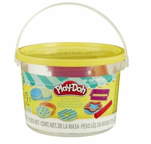 Игровой набор Hasbro Play Doh "Печенье", для лепки и аксессуары, ведерко, 2 баночки по 57г, желтый