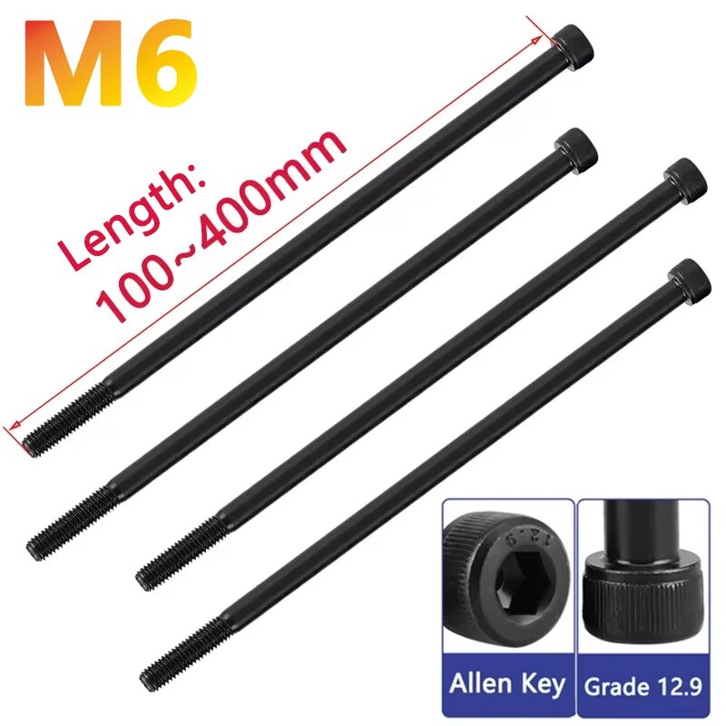GooBetter Винты с шестигранной головкой M6 100-400 мм из углеродистой стали M6x280mm (2pcs)