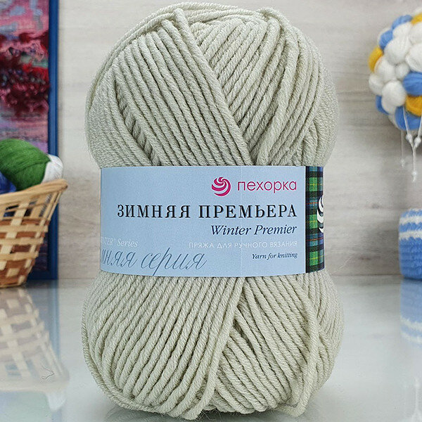 Пряжа Пехорка зимняя премьера 43 суровый лен (10 мотков)