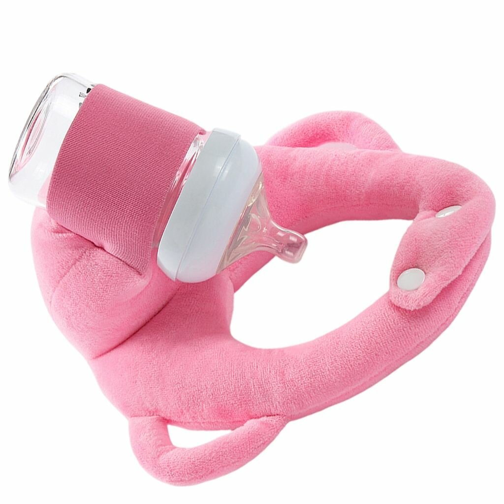 (Один) Держатель для крепления детской бутылочки, подушка для грудного вскармливания-розовый