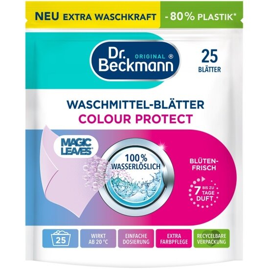 Салфетки для стирки Dr.beckmann Доктор Бекамнн Magic Leaves, для цветного белья, 25 стирок