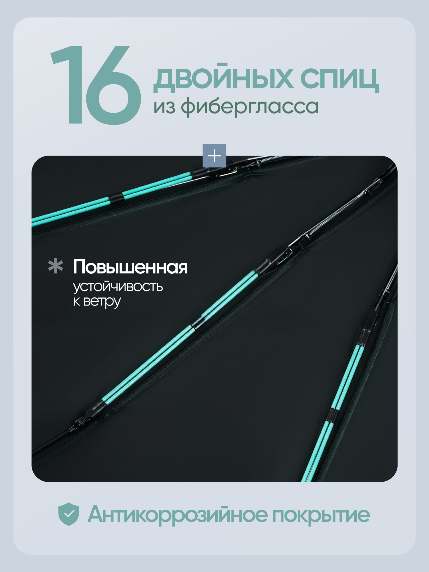 Зонт , голубой — фото 1