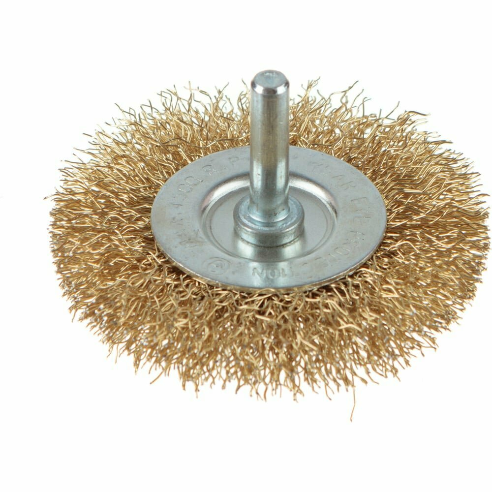 Дисковая витая латунированная щетка-крацовка для дрели GREPP 215-065