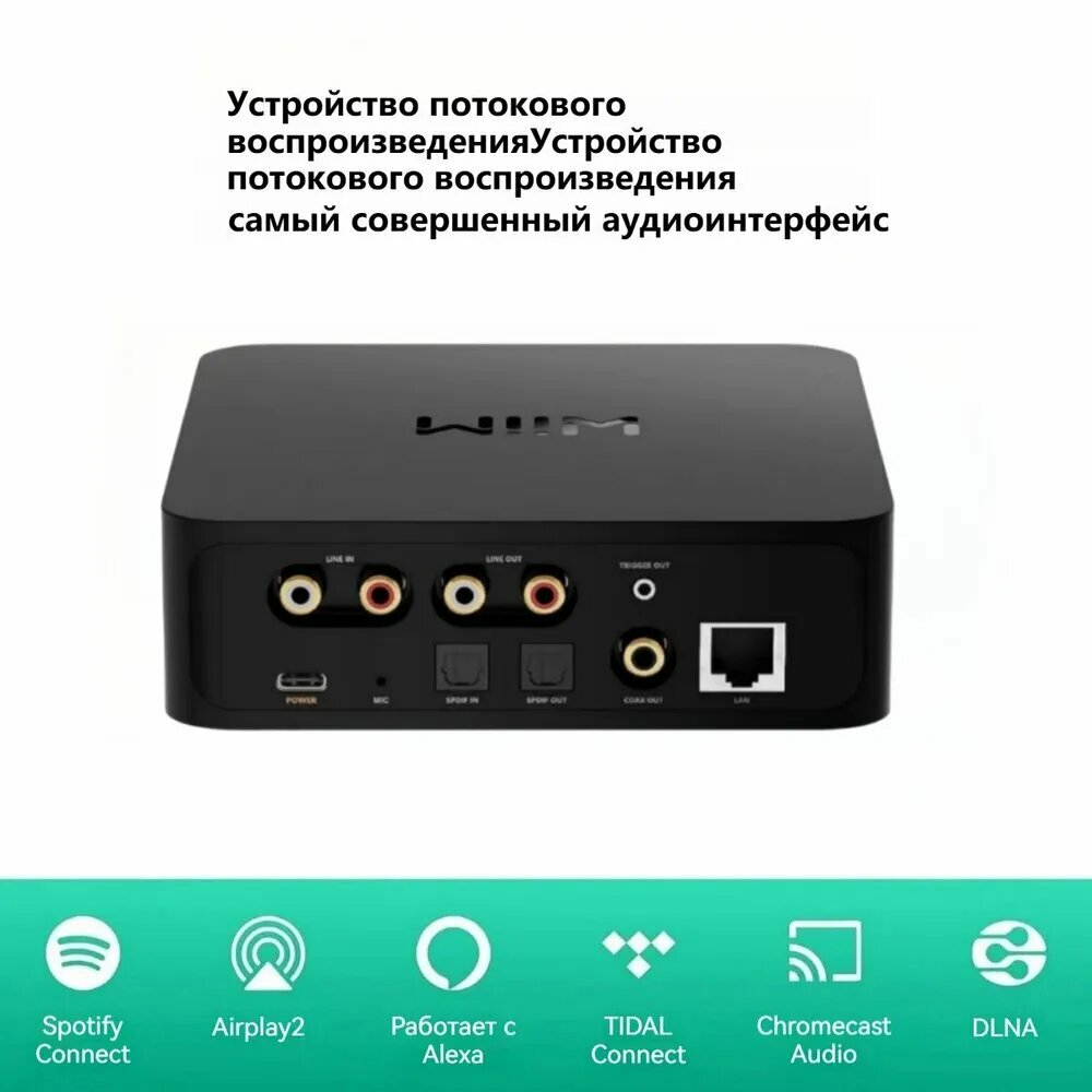 Приемник WiiM Pro Plus AirPlay 2, Google Cast Audio, многокомнатное потоковое воспроизведение AKM Advanced DAC, голосовое управление Alexa/Siri/Google