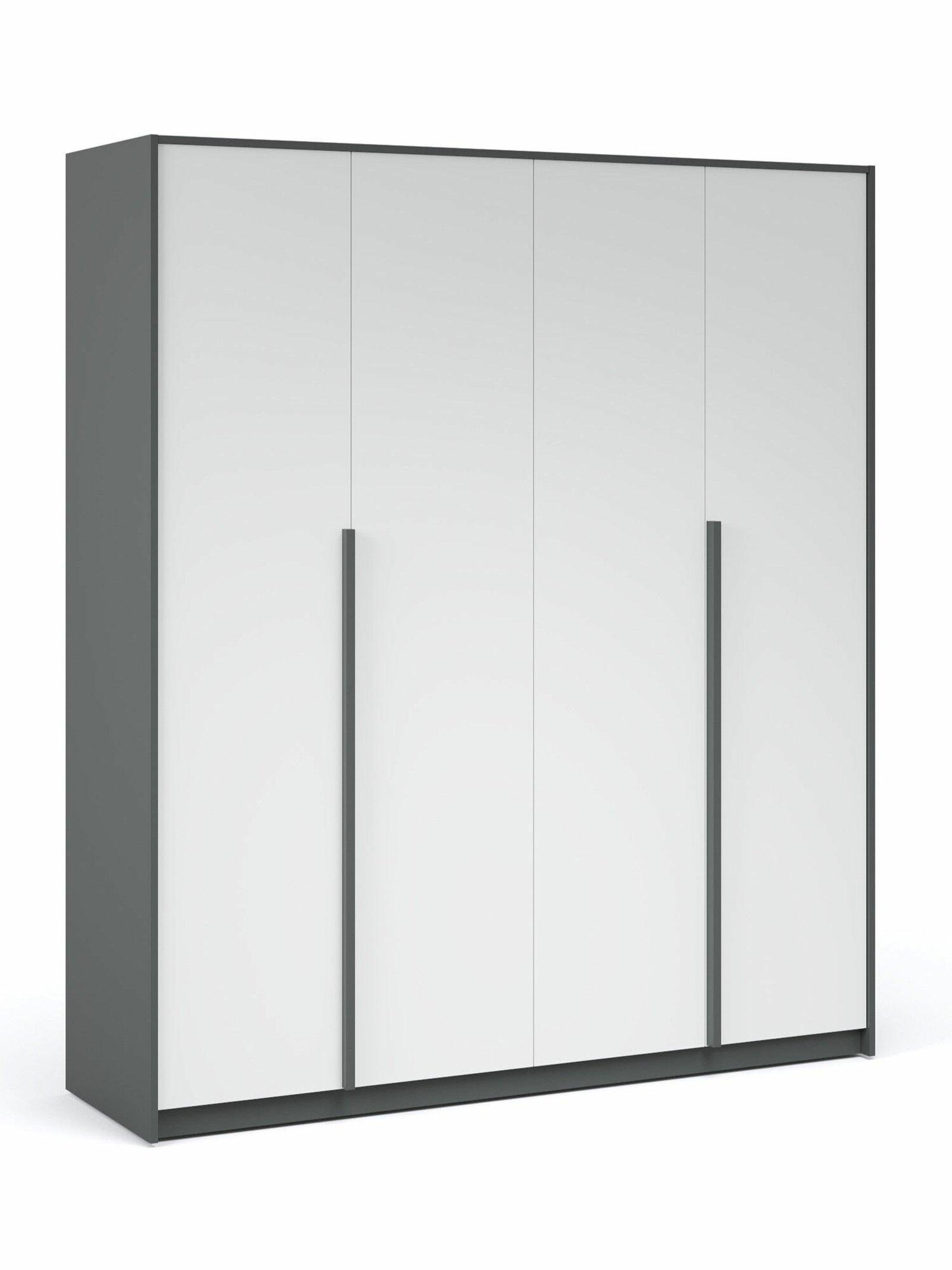 Распашной шкаф Imperial Мишель, напольный, 4 двери, антрацит и белый жемчуг