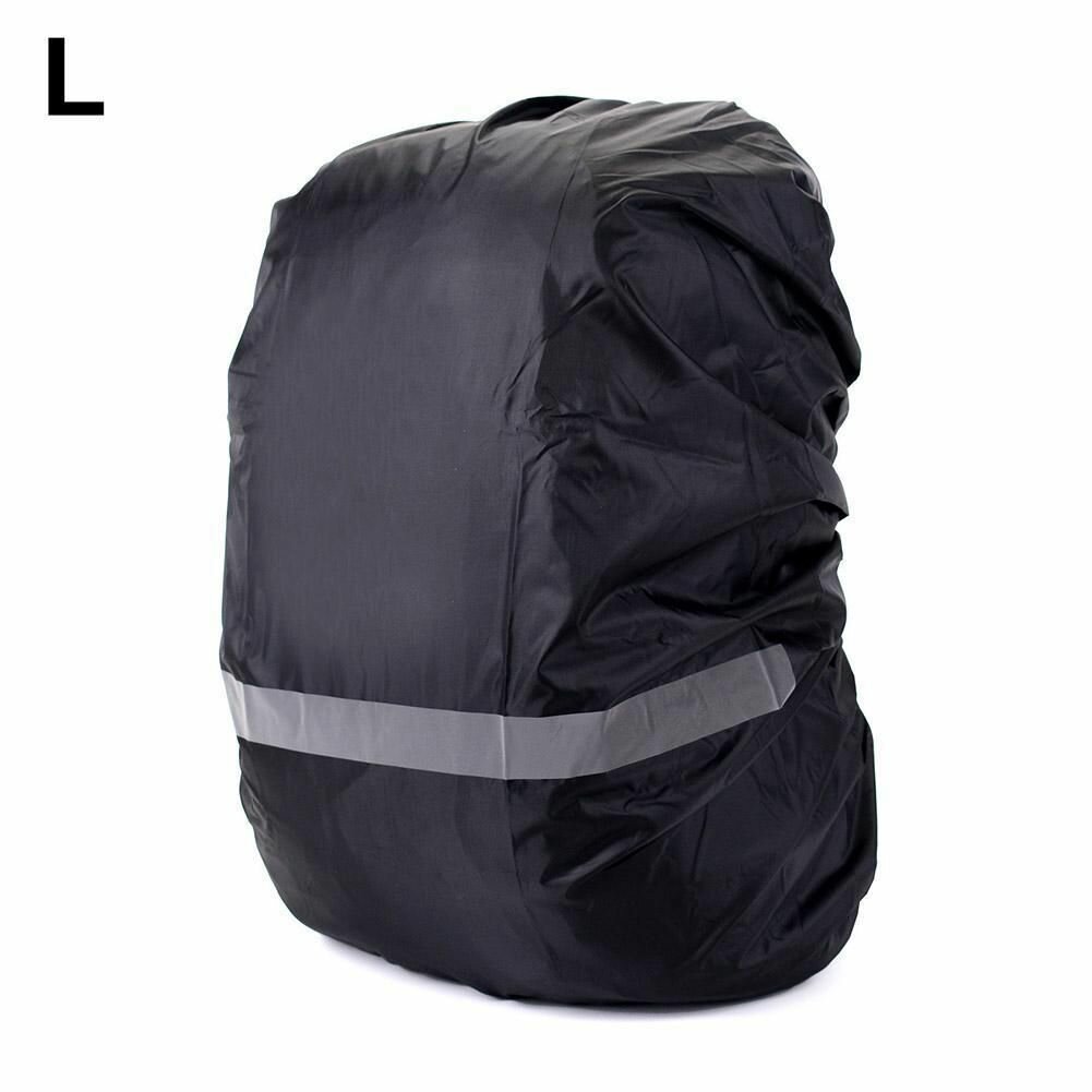Чехол дождевик водонепроницаемый для рюкзака, чемодана, палатки чёрный, 45-55 л
