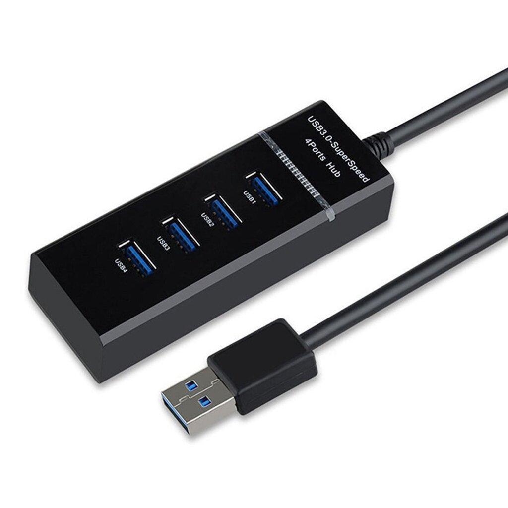 USB-концентратор 4-портовый Адаптер USB3.0 Со светодиодным индикатором для настольных ноутбуков, Мыши, Клавиатуры, принтера, зарядного устройства для передачи данных со скоростью 5 Гбит / с