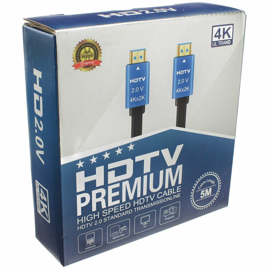 Шнур HDMI-HDMI 5м 4Кх2К high speed premium