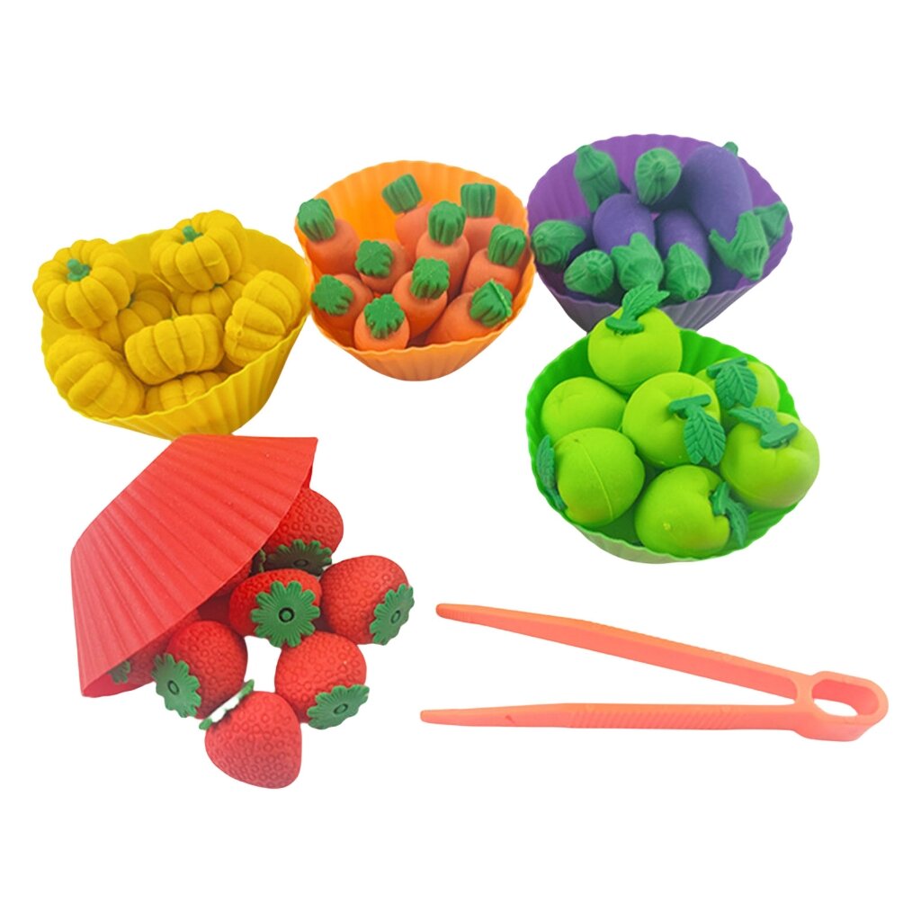 Раннее обучение фруктами и овощами, схватывающими игрушки для детей, образовательная игра улучшает навыки когнитивные способности