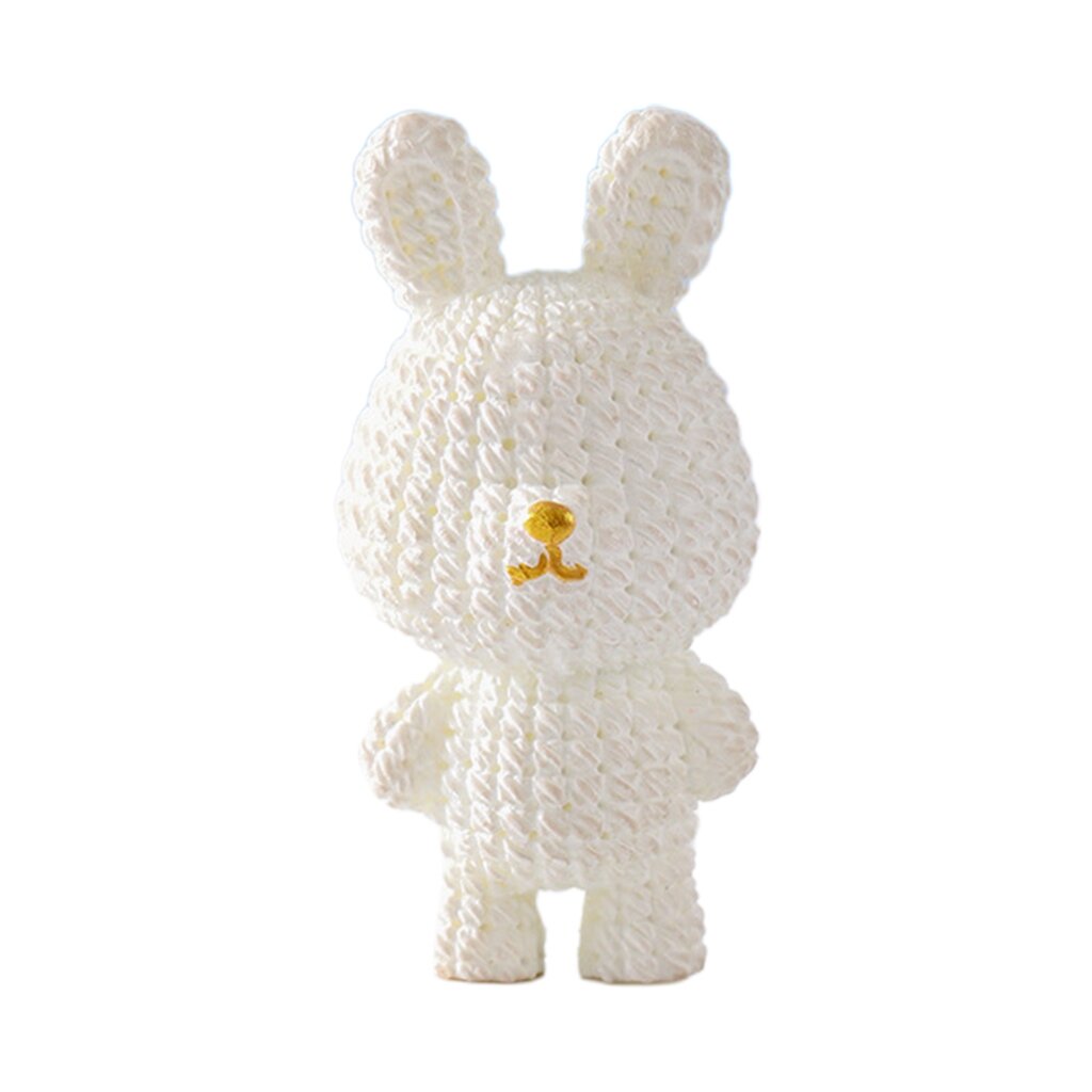 Миниатюрные садовые аксессуары вязание крючком смолы кролика статуи. Модель микроэлемента DIY Orenment