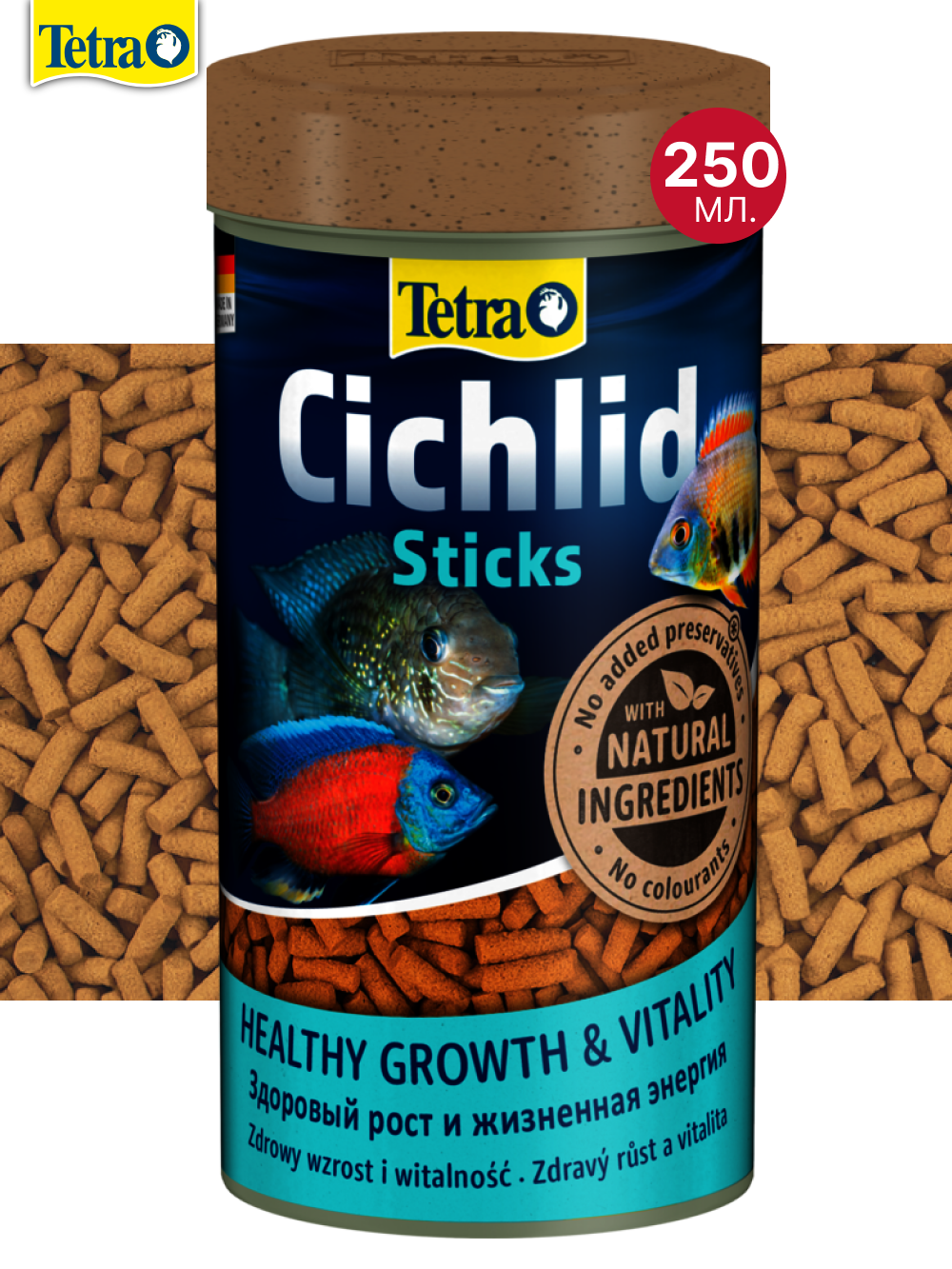 Корм для рыб Tetra Cichlid Sticks, для цихлид, гранулы, 250 мл