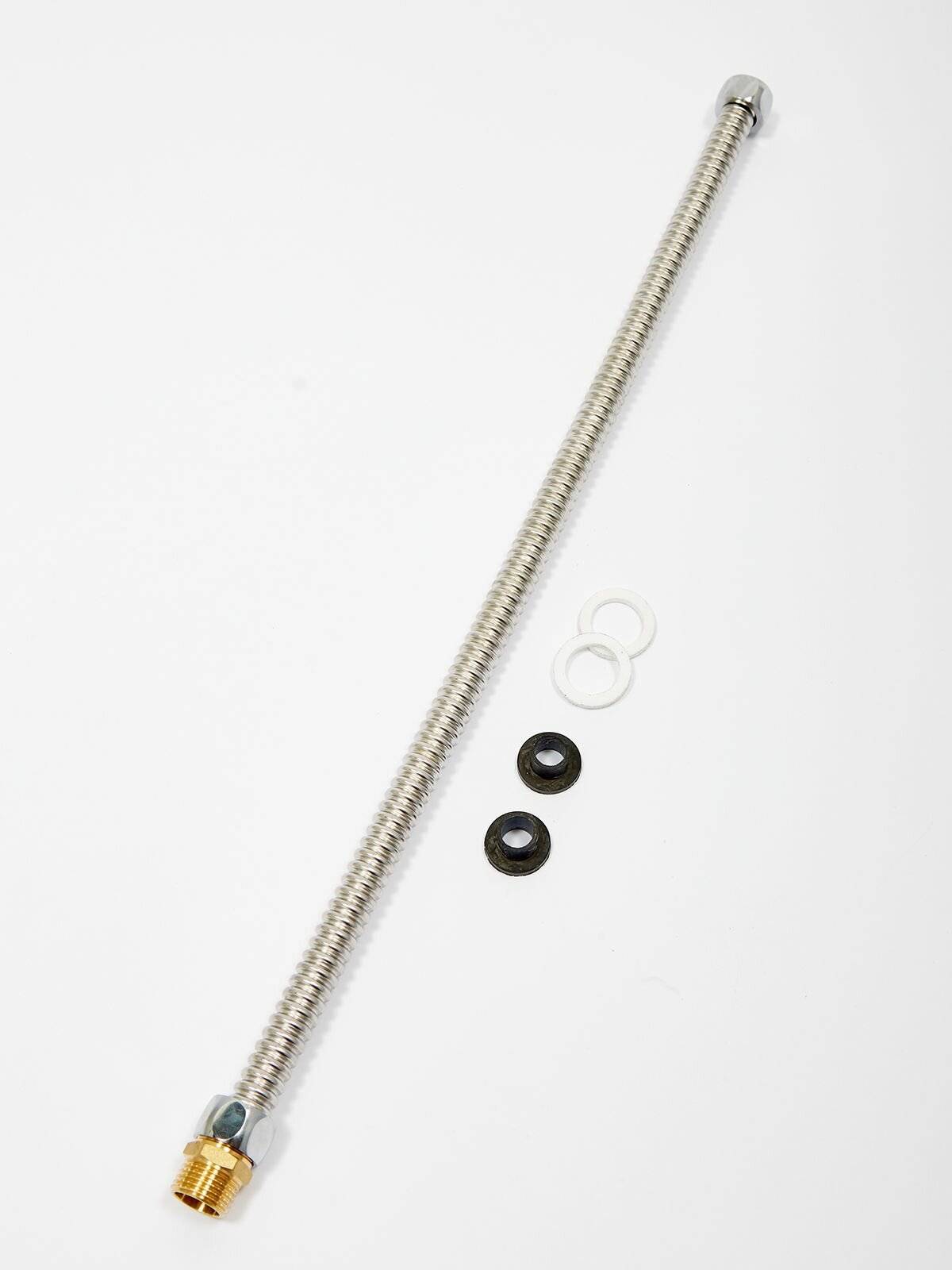 Гибкая подводка для воды 1/2 дюйма, 150 см (1,5 м) Гайка-Штуцер Хром / Подводка из гофрированной нержавеющей стали KOFULSO