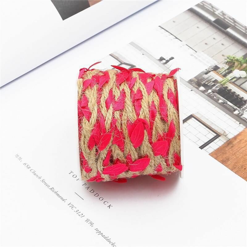 Лента из листьев мешковины, натуральная джутовая веревка из ротанга для настенного монтажа, для деревенской свадьбы, дома, сада, вечеринки в джунглях, декора для поделок своими руками