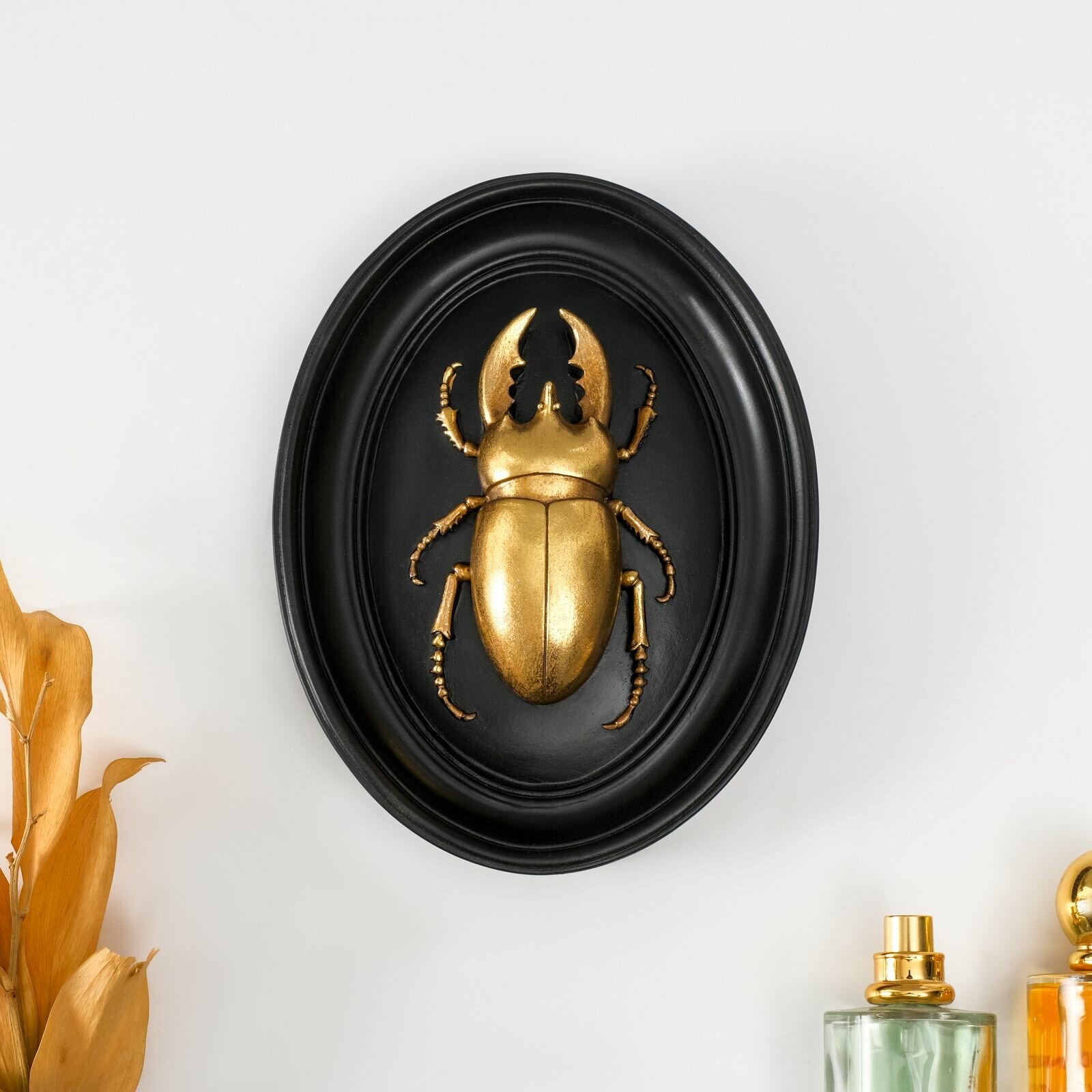 Панно интерьерное "Жук-олень" 15х3х19 см