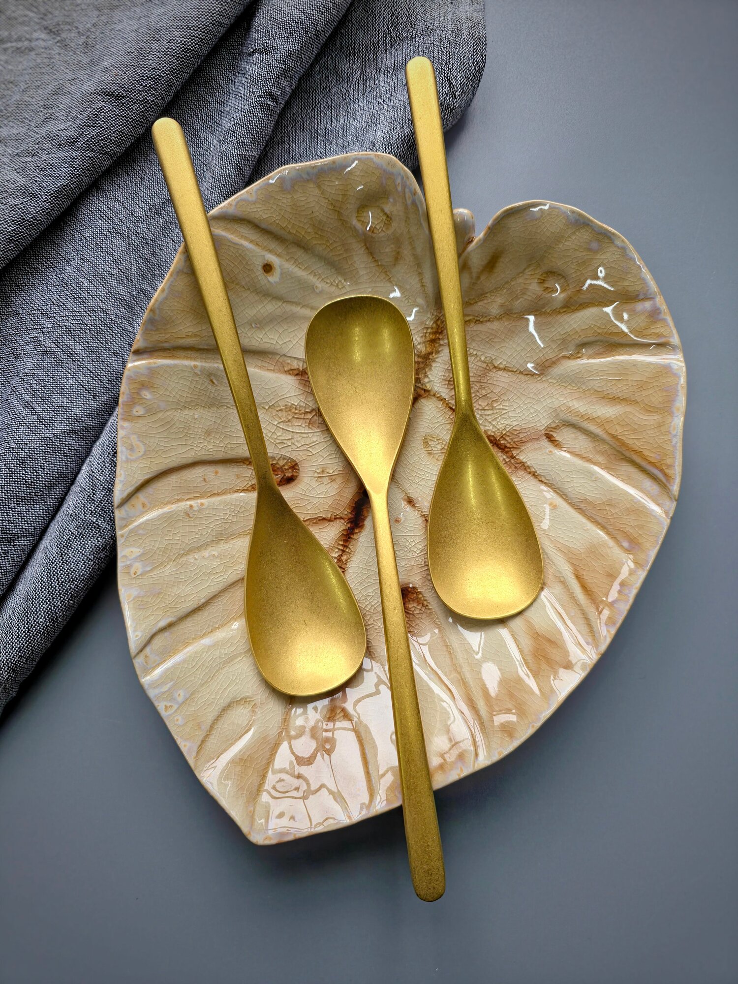 Набор приборов, столовые ложки 3 шт, золото "COMAS" "Canada M 18% Vintage Gold". Испания