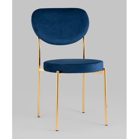 Стул обеденный Stool Group Барбара, велюр королевский синий, золотые ножки (4 шт/уп)