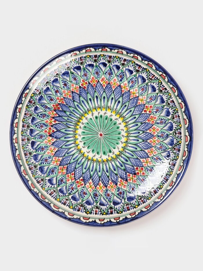 Ляган Риштанская Керамика «Узоры», 31 см, синий