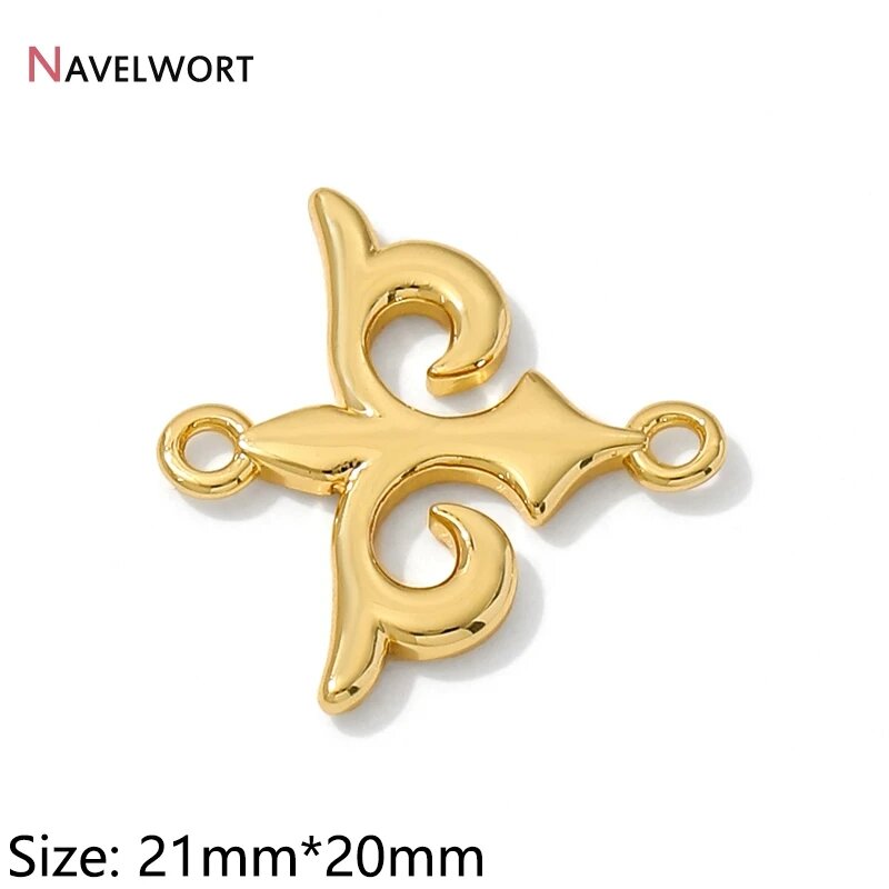 Позолоченные шармы с мотивом ириса NAVELWORT 3 pieces, 18K gold plated