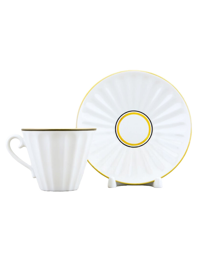 Чайная пара Императорский фарфоровый завод ИФЗ ф. Лучистая "Художественная отводка3" 220 мл.