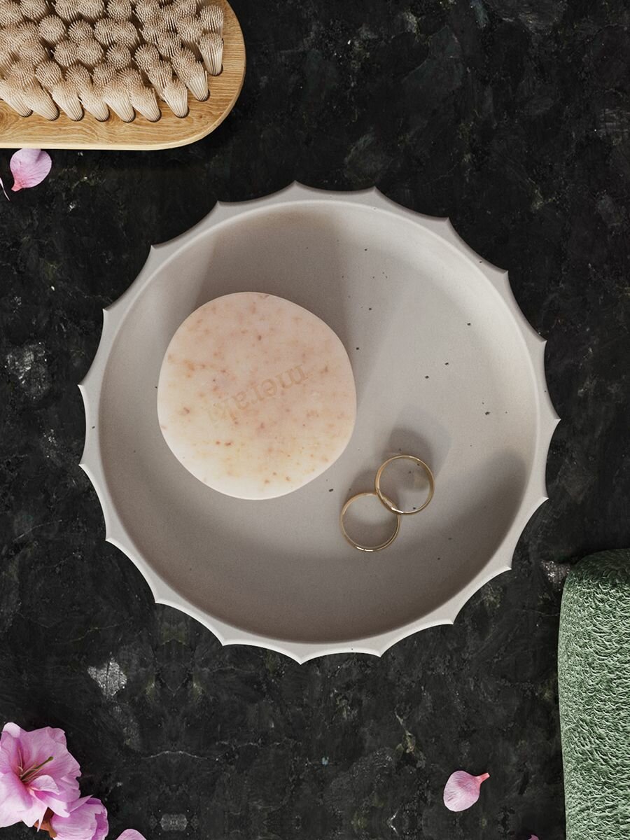 Поднос для ванной, подставка для косметики, 14х14 см. серая матовая.