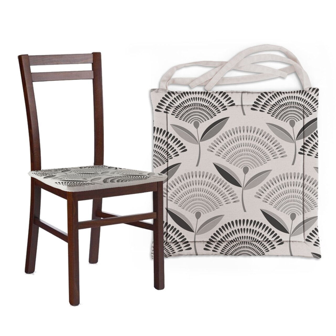 GRAND STYLE Клевер подушка на стул 39x39x2 см галета фотопечать рогожка 70% п/э 30% хлопок