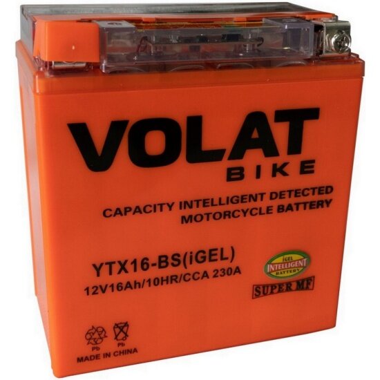 Аккумулятор Volat , 150x87x161, прямая полярность, 16 Ач, YTX16-BS(iGEL)