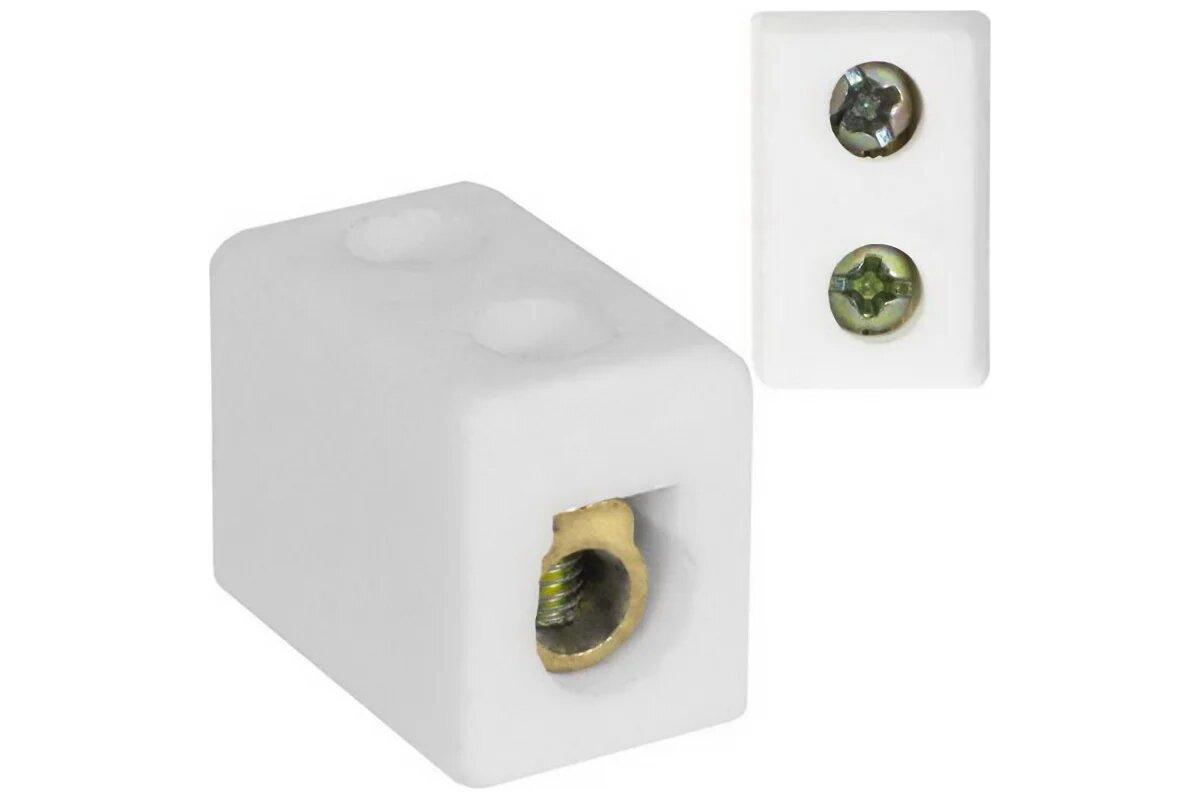 Pro Legend винтовая керамическая клемма для проводов 2.5 мм2 1x1 контакт 400В 10А белая PL3847