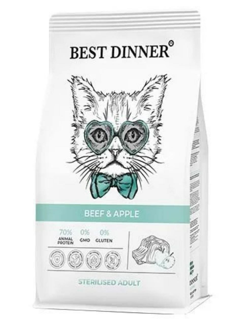 Бест Диннер Adult Sterilised сухой корм для кастрир. котов и стерил. кошек, говядина и яблоко, 400 г