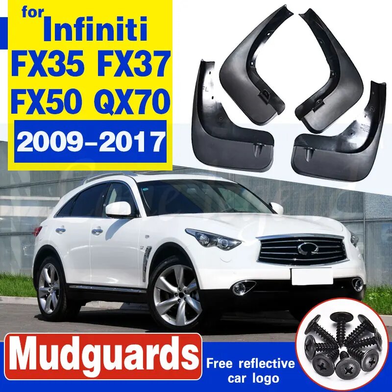 Брызговики для Infiniti FX35 FX37 FX50 QX70 2009-2017 брызговики брызговики передние задние 2011 2012 2013 2014 2015 2016