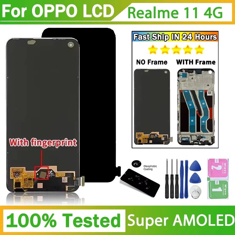 6,4 ' 100% протестировано для Realme 11 4G ЖК-дисплей RMX3636, сенсорный экран с TFT NO Frame