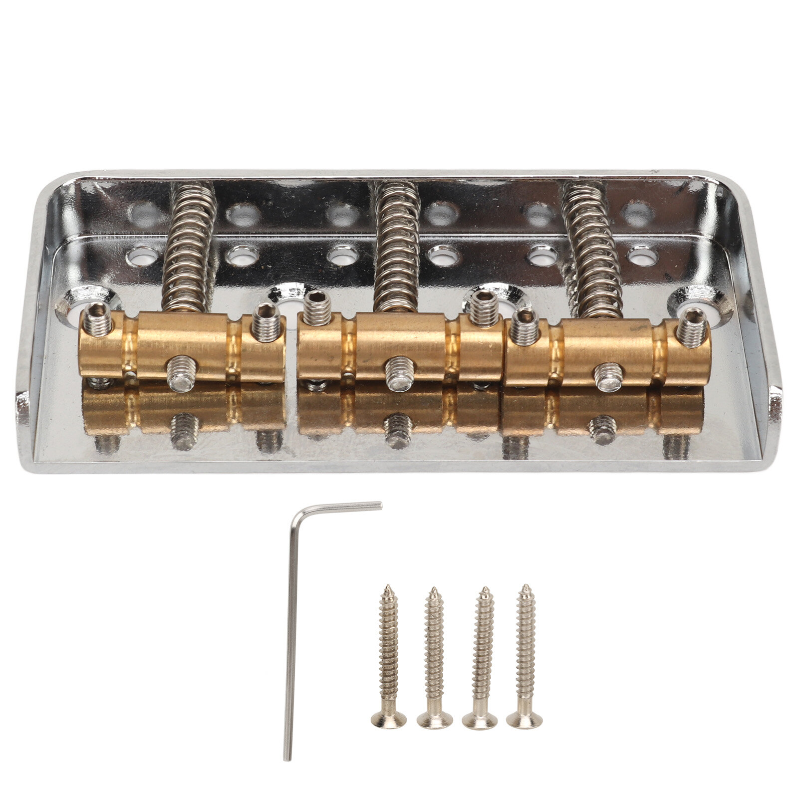 Гитарный бридж из алюминиевого сплава высокой прочности с верхней загрузкой струн через корпус, седло с 3 латунными седлами