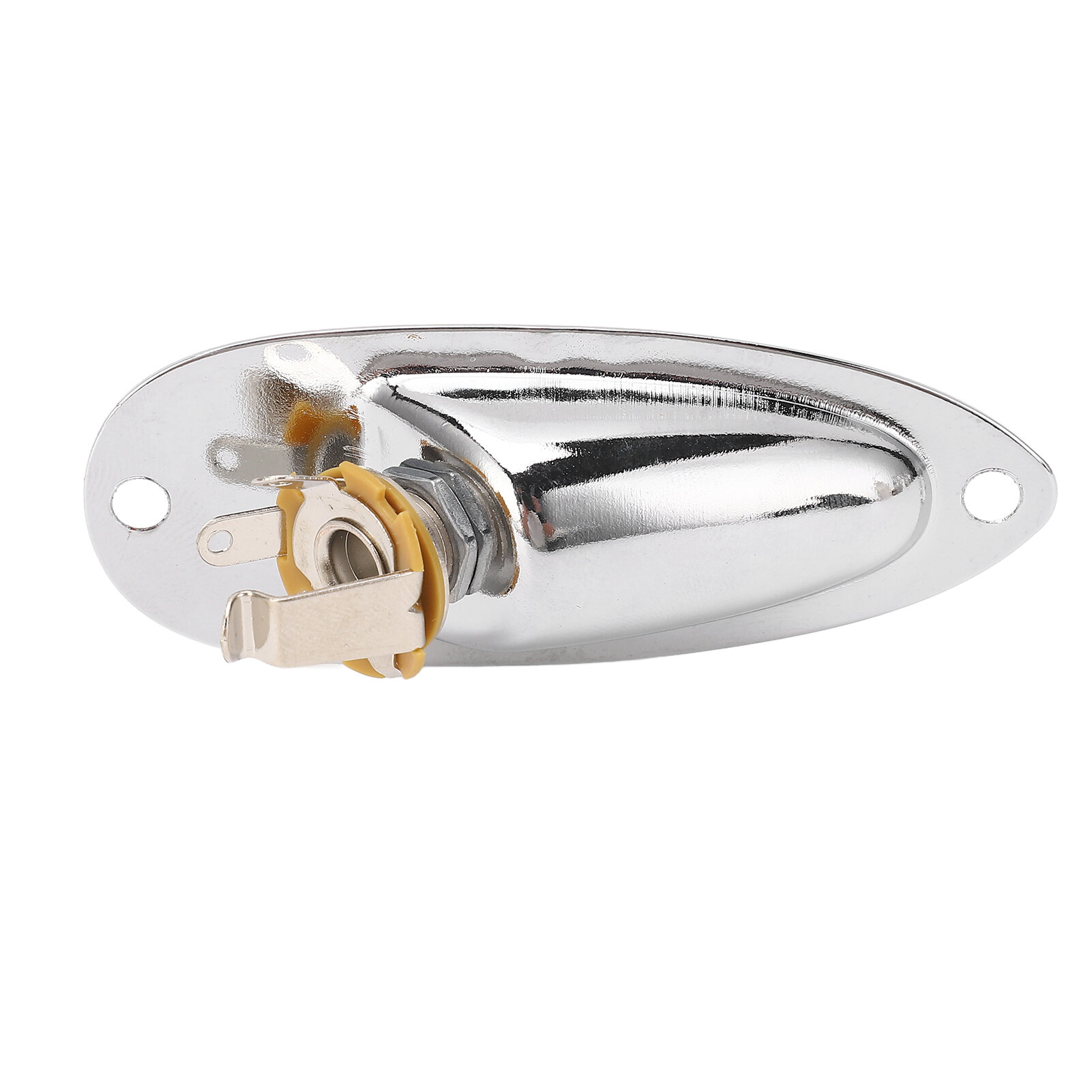 Входное гнездо для гитары в стиле лодки, металлическое входное и выходное гнездо для электрогитары 6,35 мм с 2 фиксаторами для струн GT50, серебристое