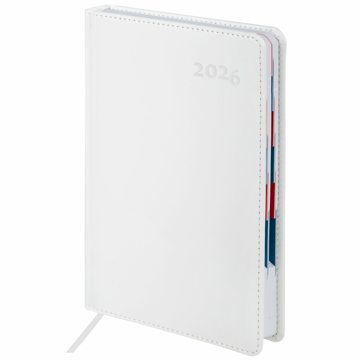 Ежедневник датированный 2026 А5 148х218 мм, GALANT "White", под кожу, белый, 117494