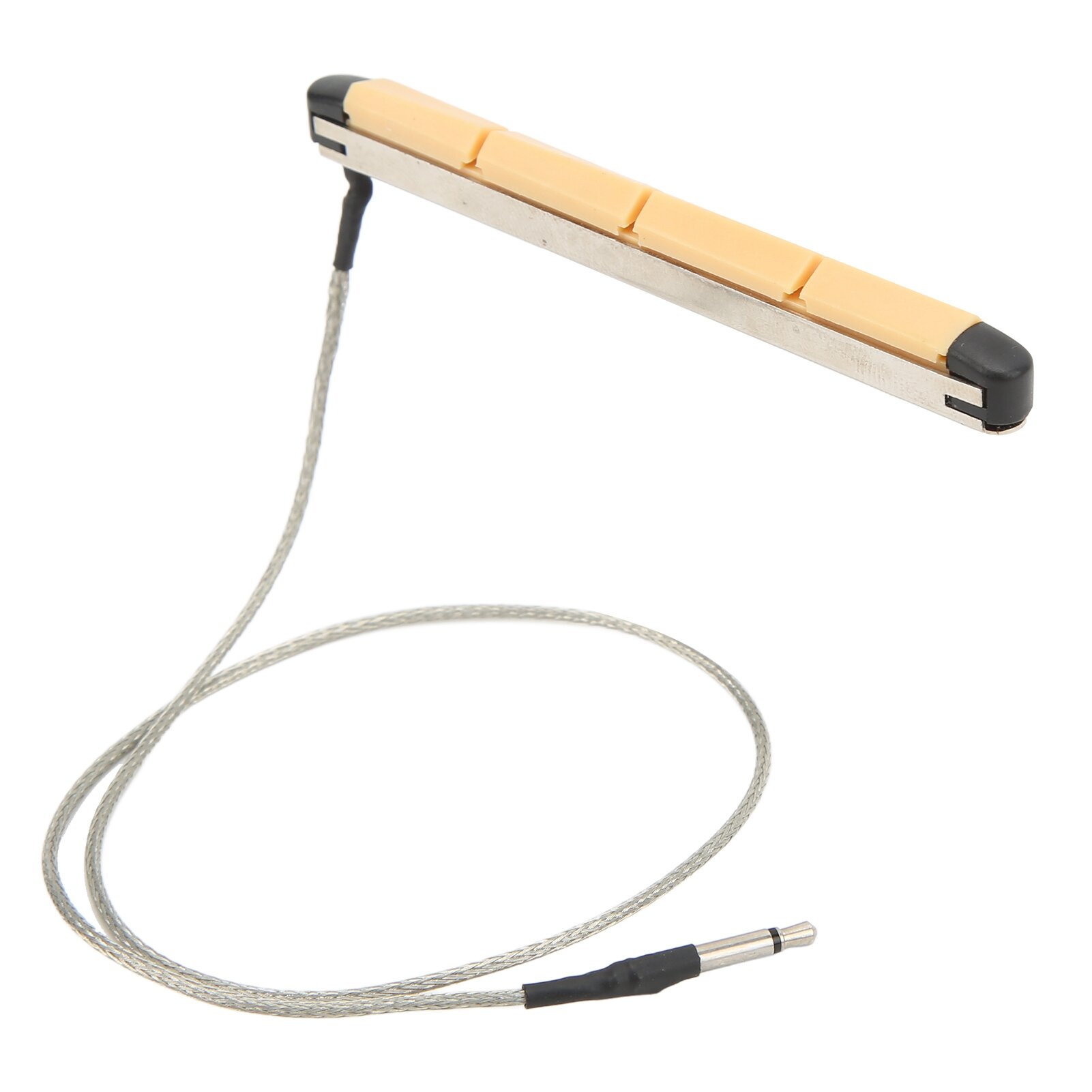 Пьезоэлектрический звукосниматель под седлом для замены штатного пьезоэлектрического звукоснимателя на 4-струнной акустической бас-гитаре.