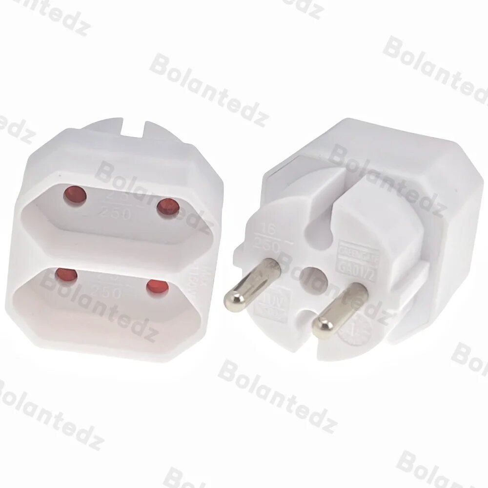 Европейский переходник вилки 4,8 мм на 4,0 мм белый 16А 250В