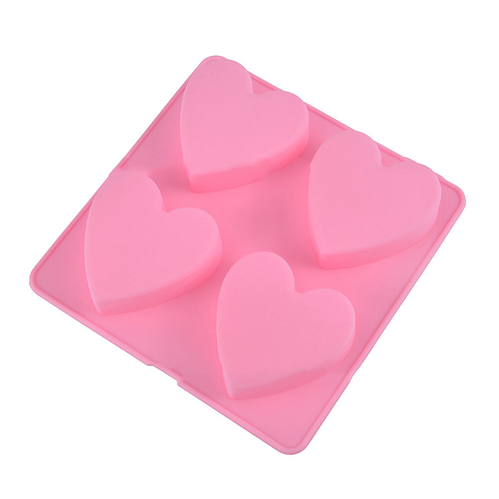 Форма силиконовая для фوندанта в форме сердца для украшения торта, шоколада, выпечки, мыла, льда, Розовый цвет, Размер 15.5CM*15.5CM*1.8CM, Материал силикон, В комплект входит 1 штука