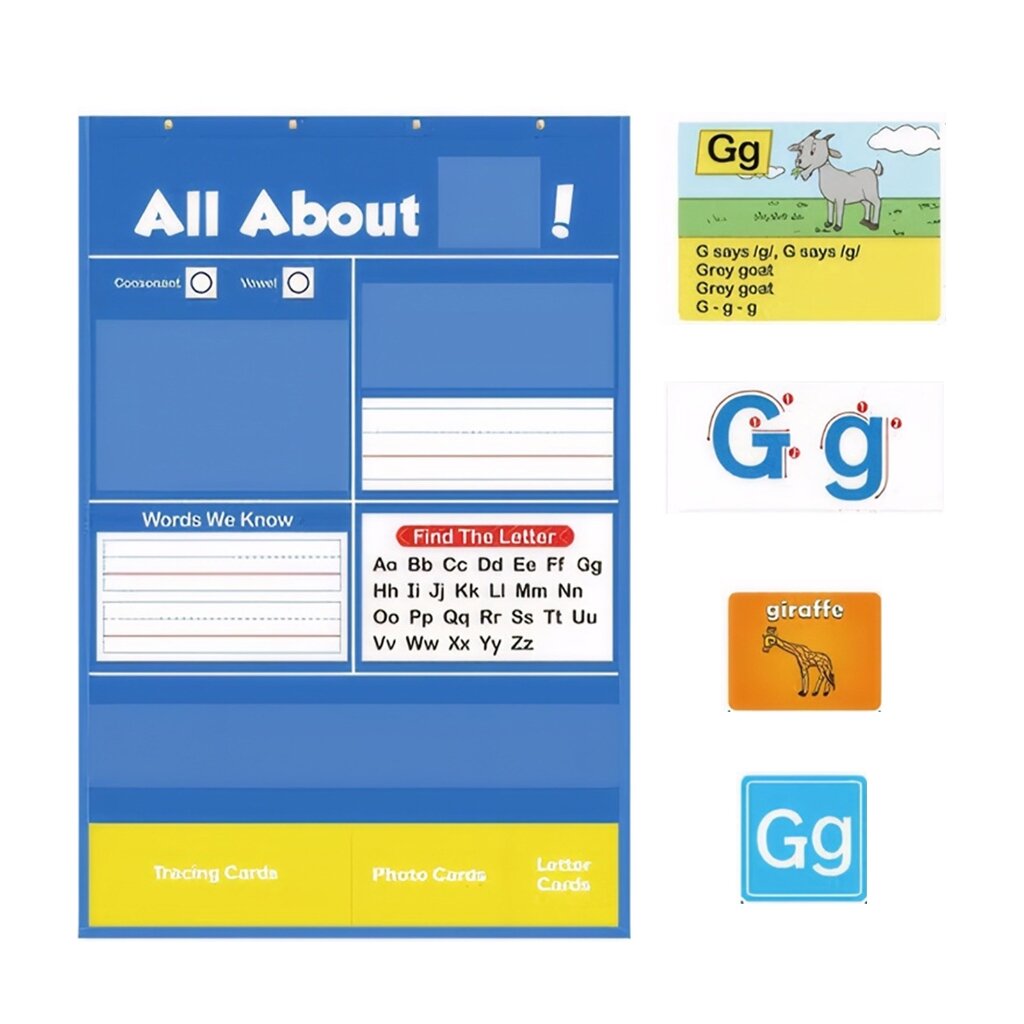 Интерактивная алфавитная таблица с карточками со словами для дошкольников, детского сада и домашнего обучения. Развивающая игрушка.