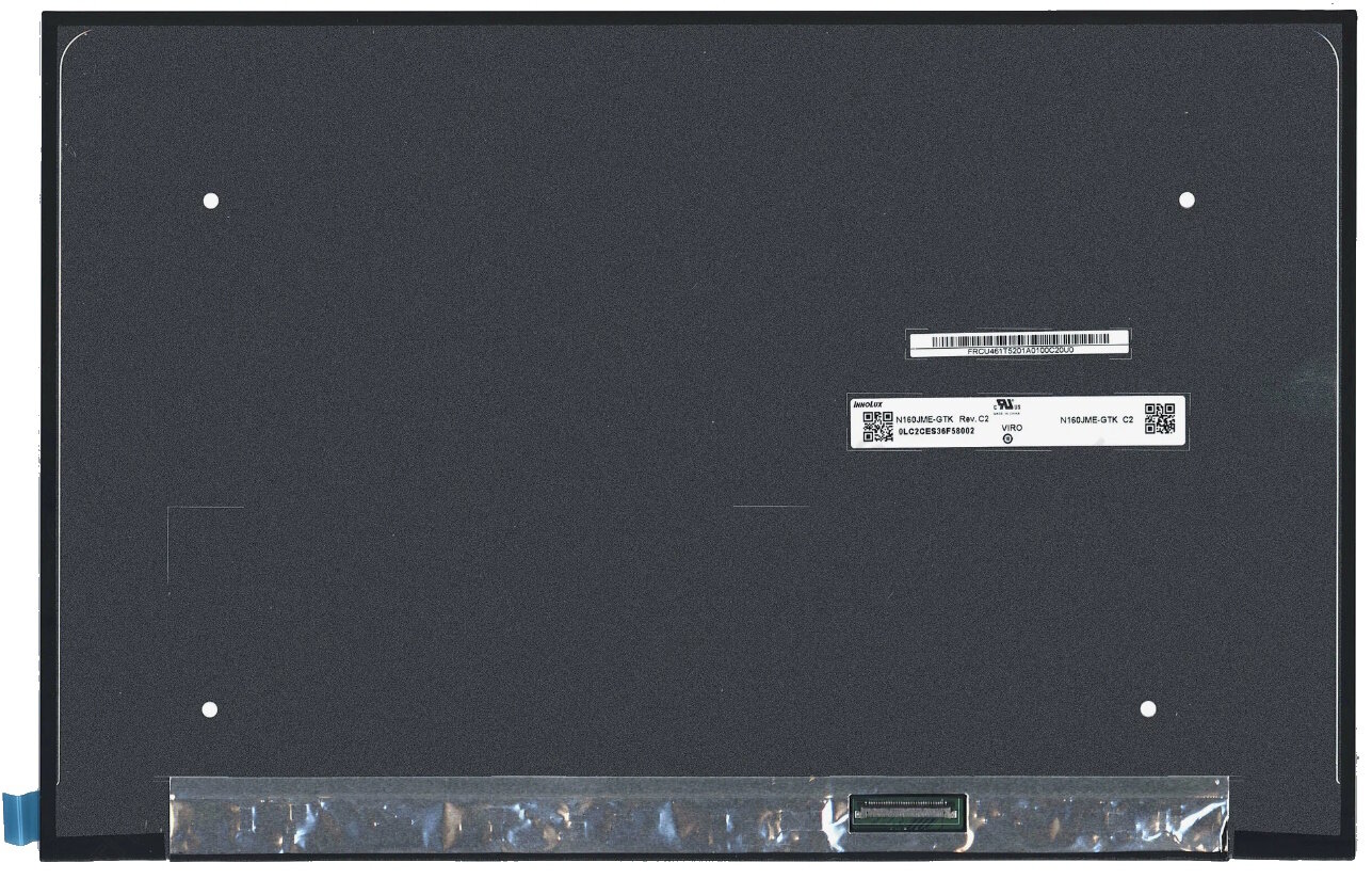 Матрица 16.0", 1920x1200, LED, 40 pins EDP, SLIM, без креплений, Матовая, IPS, 144Hz, P/N: N160JME-G