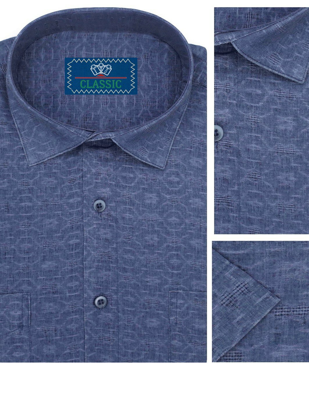 Рубашка Рубашка мужская с коротким рукавом, прямая классическая, сорочка, на пуговицах, рубаха на любой сезон, стильный фасон одежды, синяя, однотонная, с карманами, на любой сезон и на лето