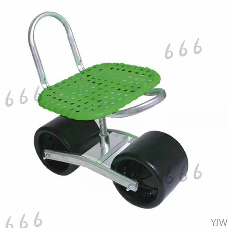 Садовый стул, металл/пластик, на колесах, складной, для прополки, светло-зеленый, 1шт