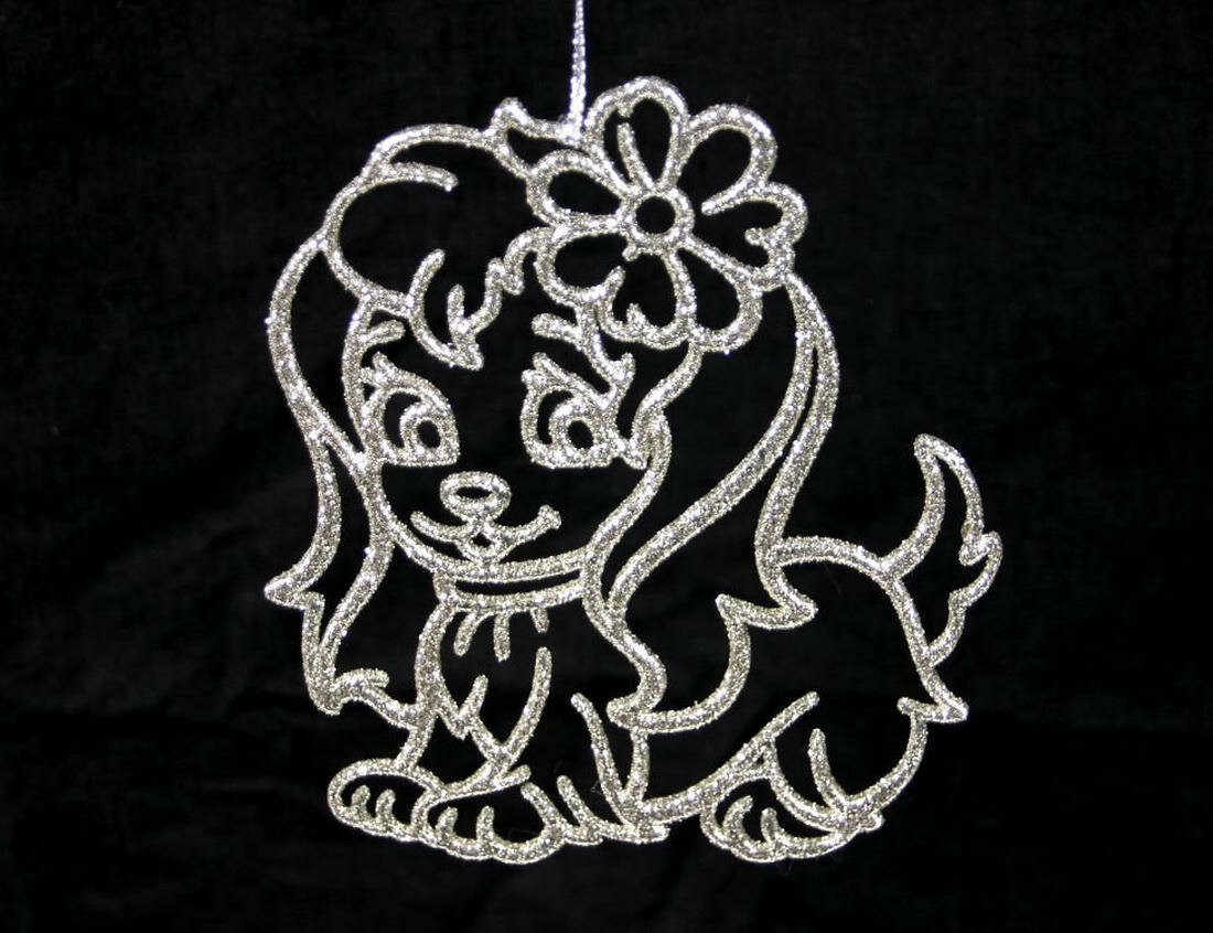 Елочное украшение серебряная, 12х10 см, Морозко