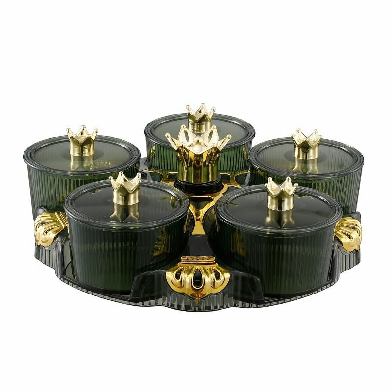 3Корона Вращающийся Snack Тарелка Набор из пяти частей