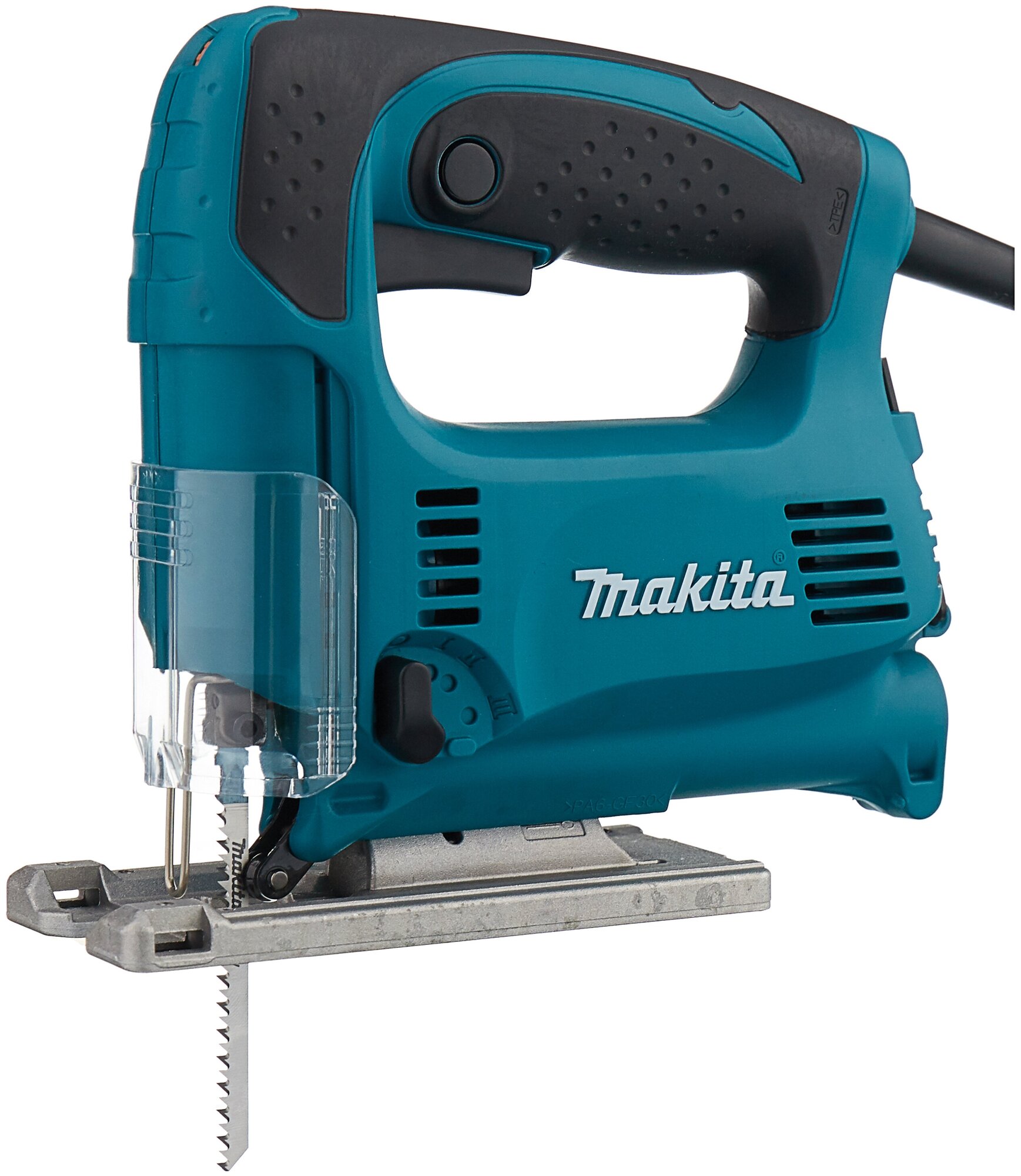 Лобзик Makita 4329 (450Вт,500-3100об\м, ход-18мм, рез-65мм,1.9кг, кор, маятн, Al подошва)