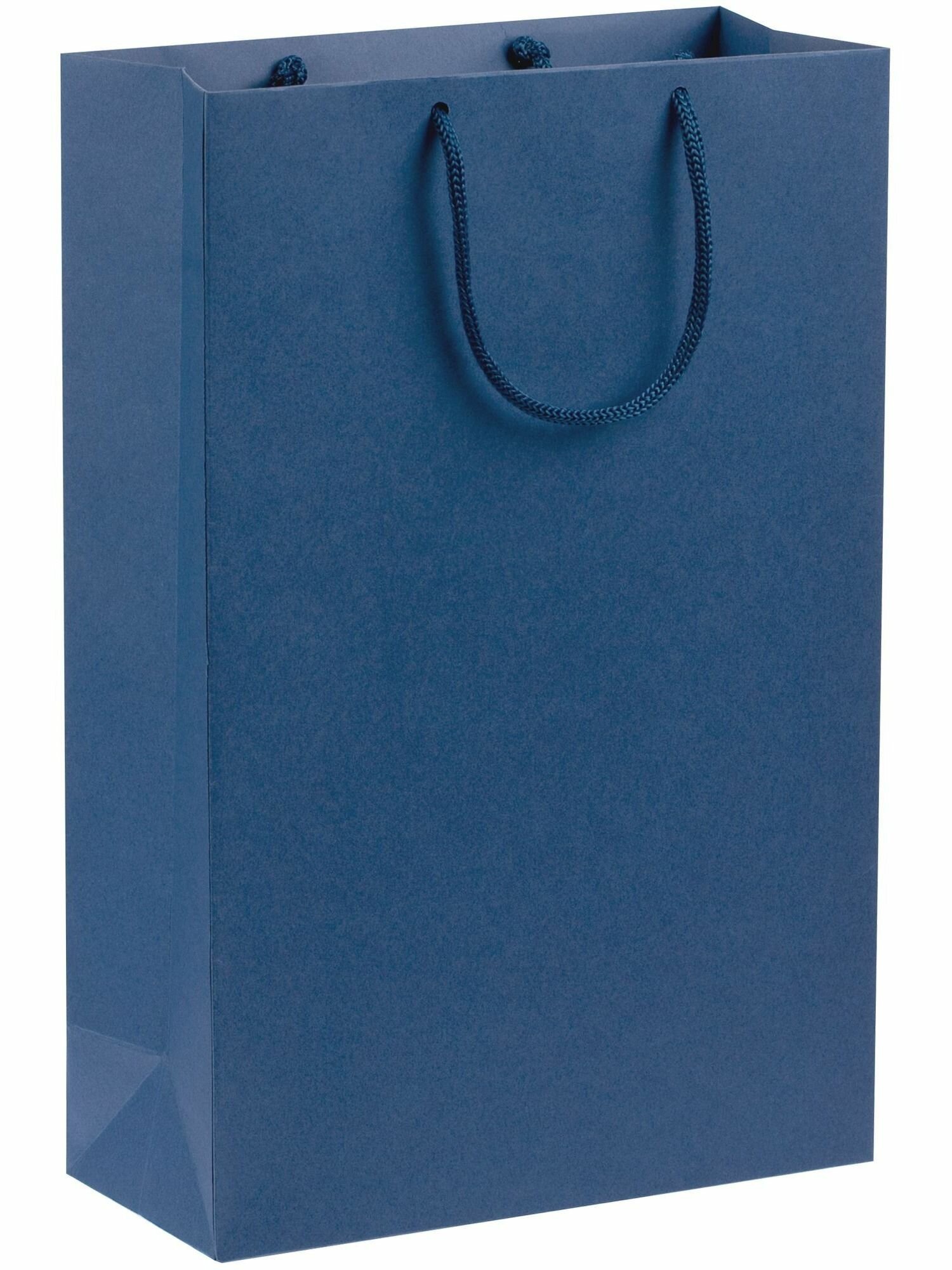 Подарочный пакет праздничный бумажный, упаковка подарка 23х35х10 Porta M, светло- синий