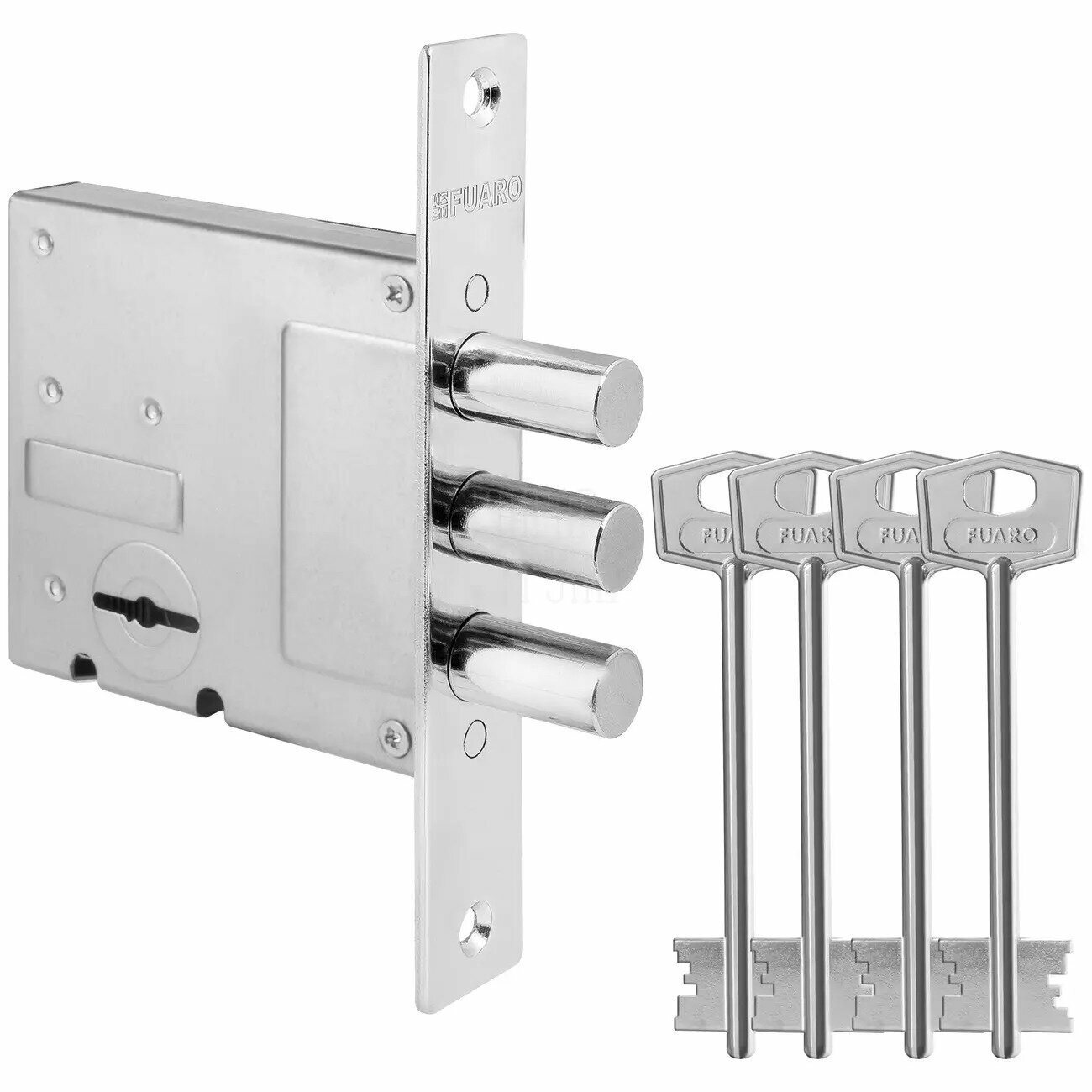 Замок Fuaro (Фуаро) врезной сувальдный MDV812/S-60.00.3R14 4key никель