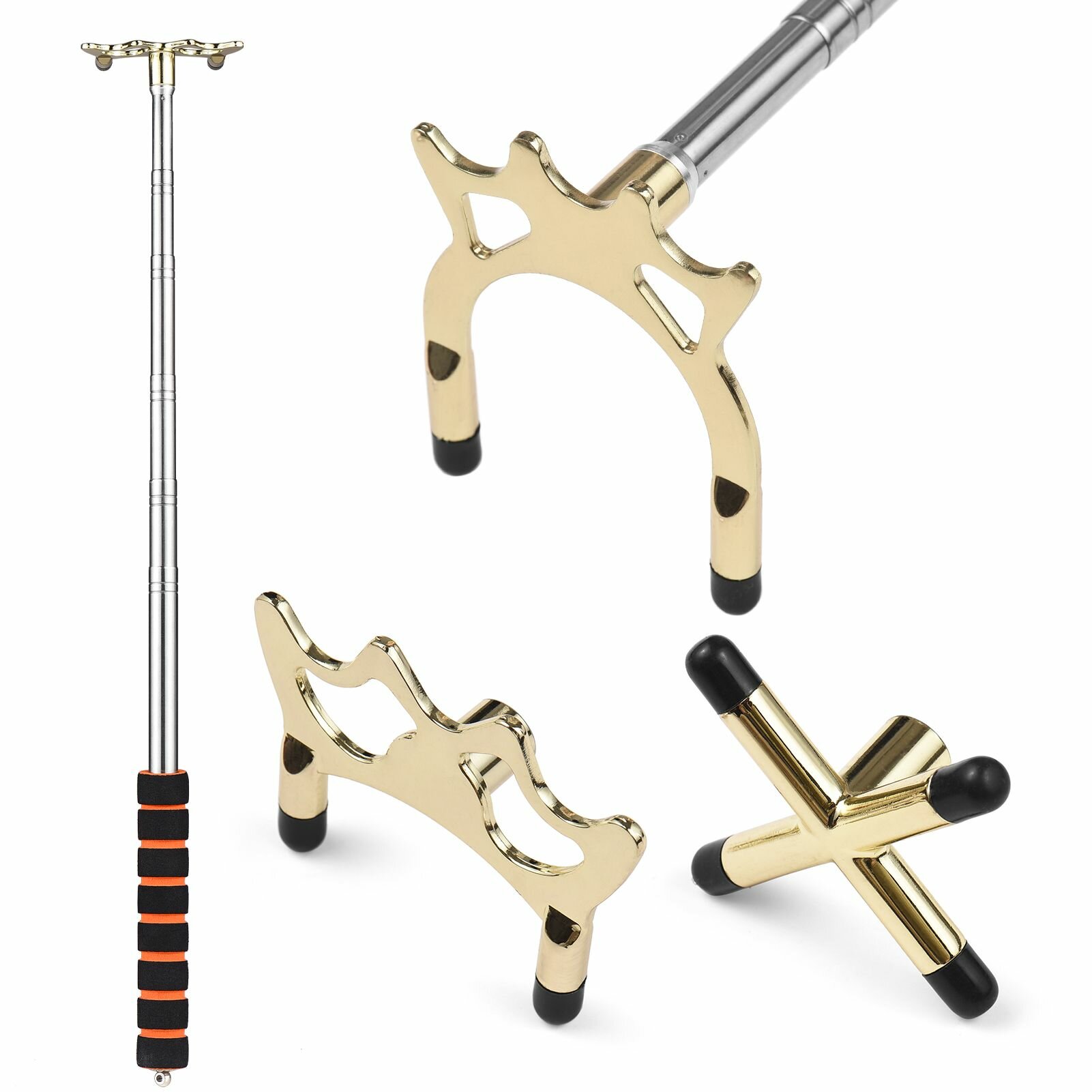 Выдвижной бильярдный кий с тремя сменными латунными наконечниками для снукера и пула