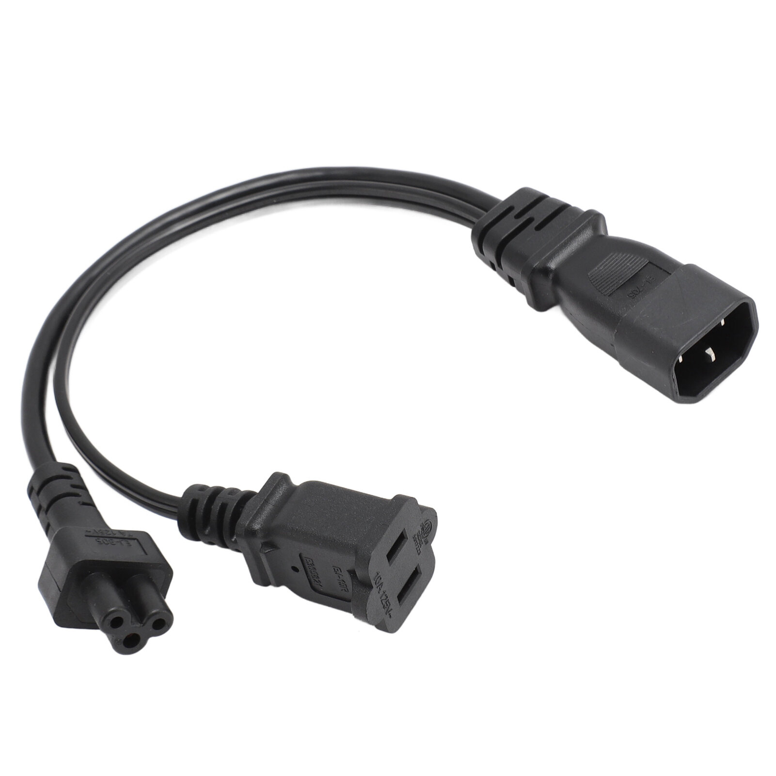 Кабели питания IEC320 C14 - IEC320 C5 NEMA 1 15R, компьютерный Y-образный разветвитель, кабель питания для ноутбука, адаптер питания, настольная лампа, динамик, принтер, 1,0 фут